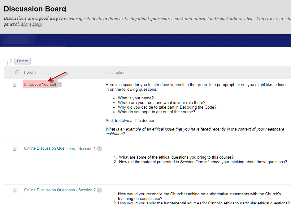 Navigating, Posting and Engaging in a Discussion Forum – BBI