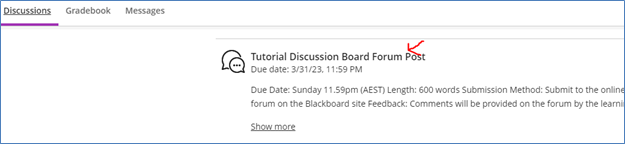 ULTRA Course – Navigating, Posting and Engaging in a Discussion Forum – BBI